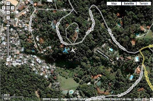Google Map Satellite Image Shows Commercial Jet Flying Over Rio de ...