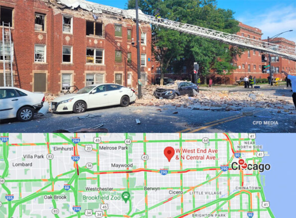 Explosion at a Building at West End Ave and Central Ave Chicago ...