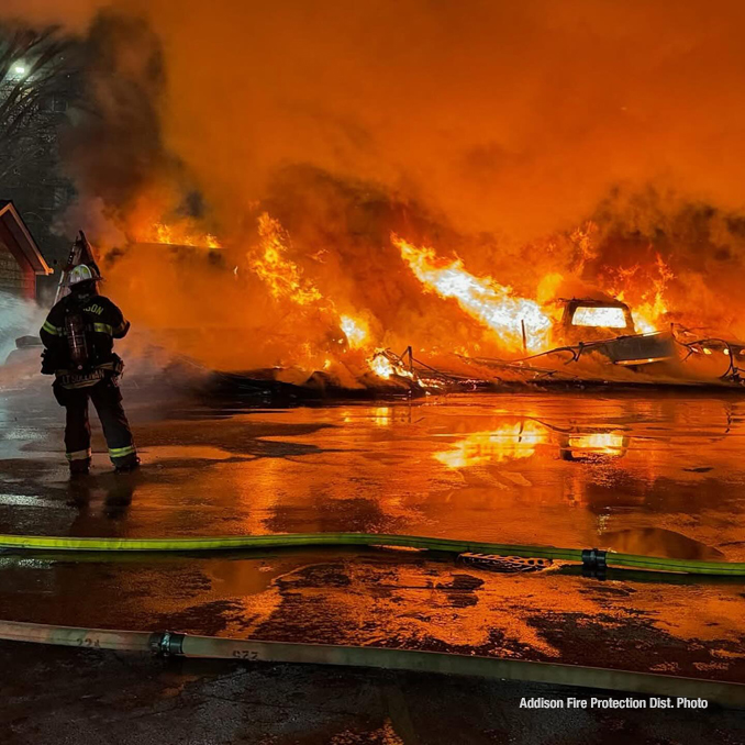 Firefighters Extinguish Large Carport Fire in Bensenville in Sub ...