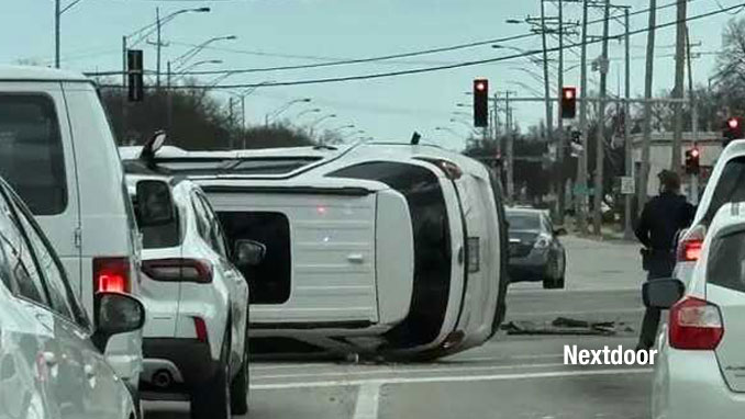 Rollover Crash in Uptown Arlington Heights at Rand Rd and Arlington ...